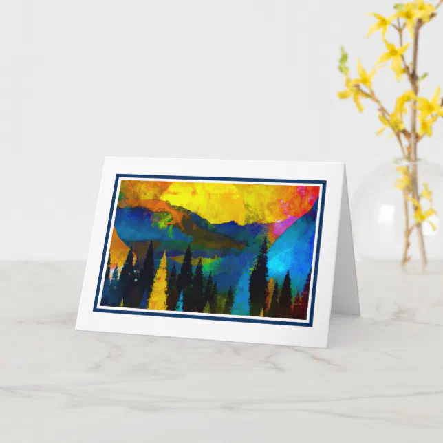 Mountain sunset card | Zazzle