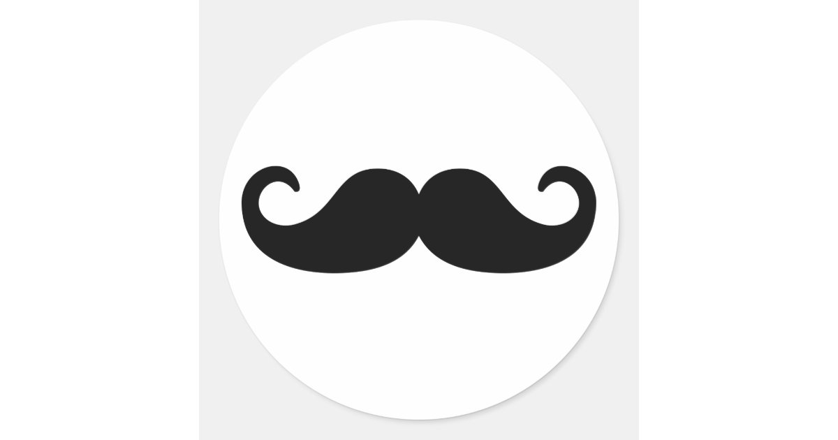 Moustache Beard Classic Round Sticker | Zazzle