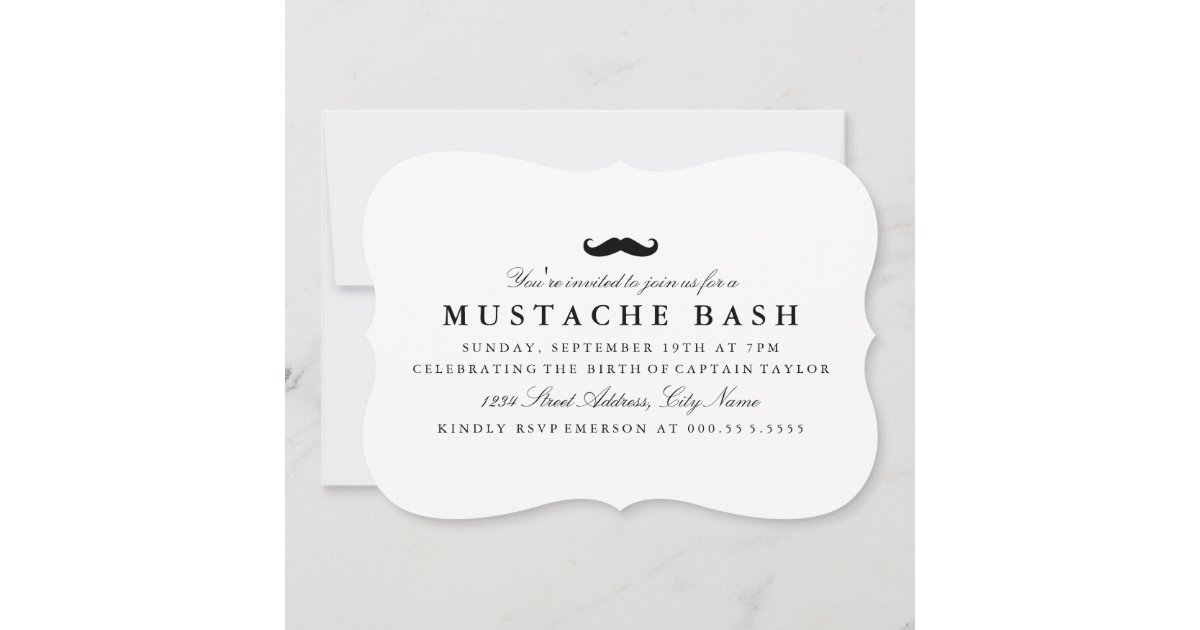 Moustache Invitation | Zazzle