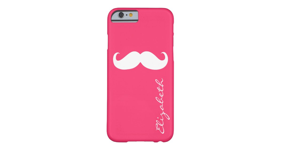 Moustache Plain Hot Pink Background Case-Mate iPhone Case | Zazzle