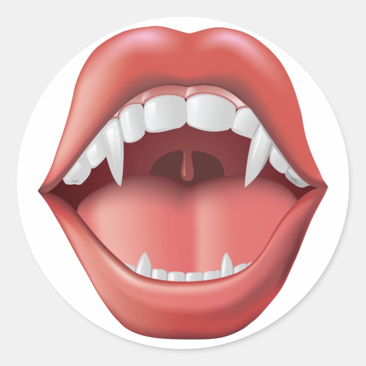 Mouth with Fangs - sticker | Zazzle