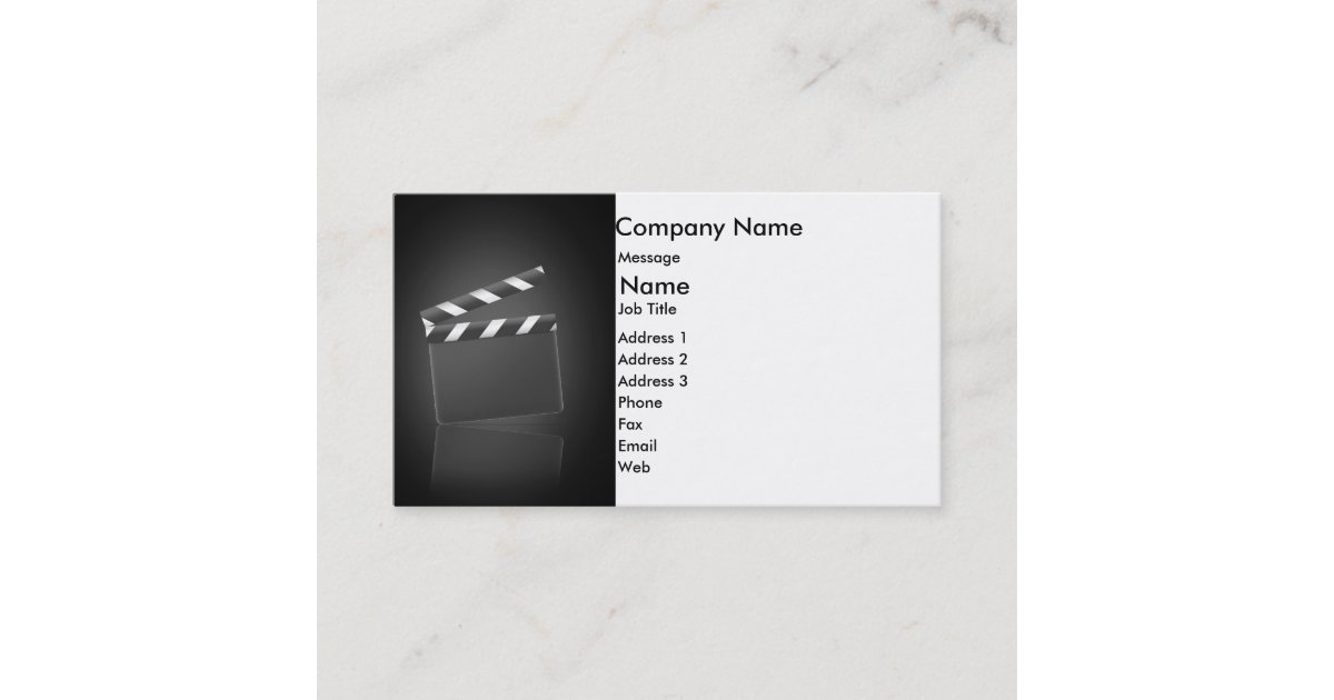 Movie Clapper Business Card | Zazzle