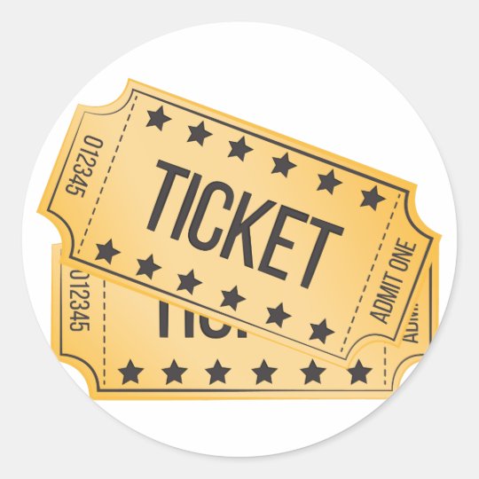 Movie Ticket Classic Round Sticker | Zazzle.co.uk