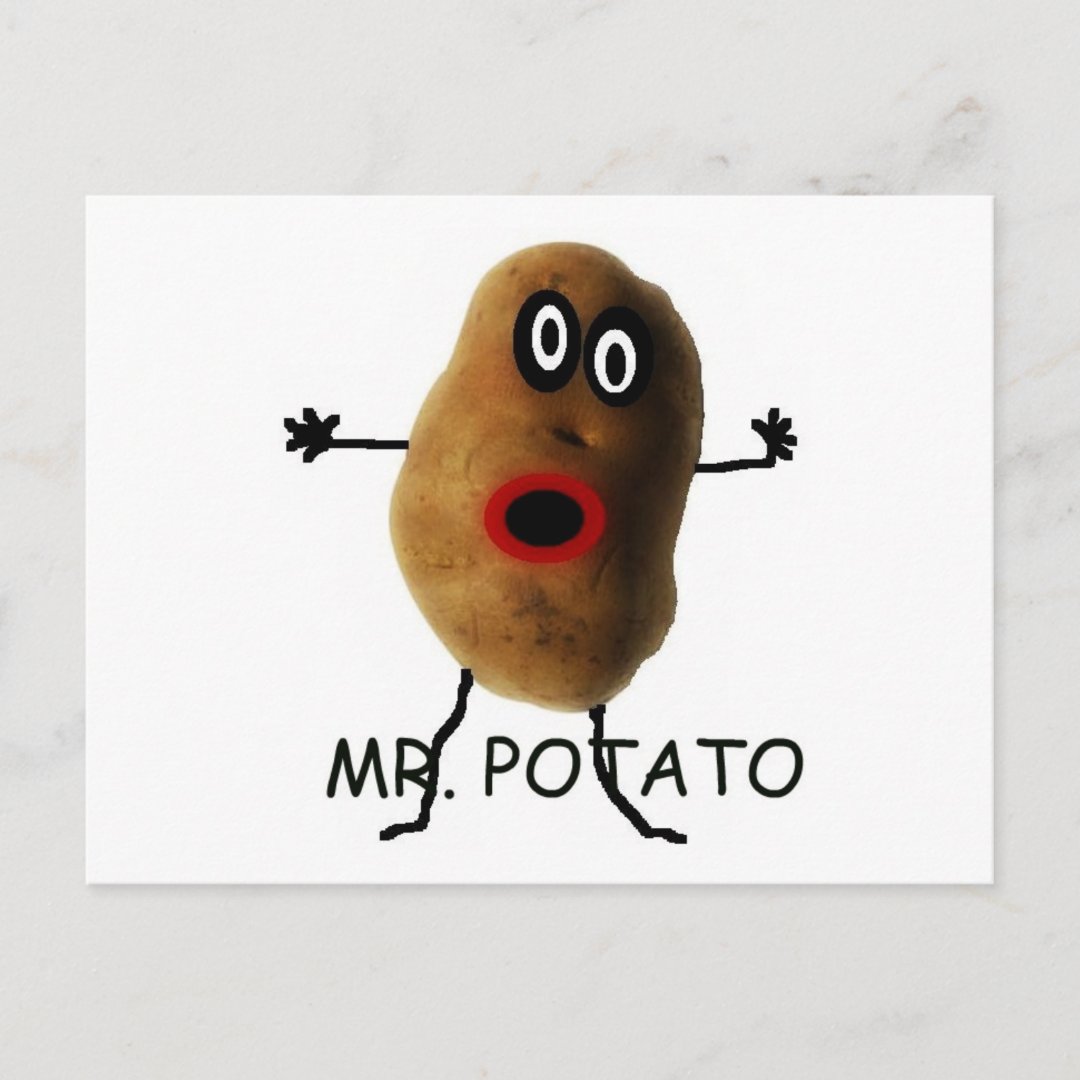 Mr Potato Cartoon Postcard | Zazzle