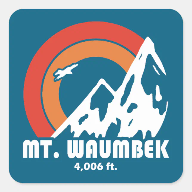 Mt. Waumbek New Hampshire Sun Eagle Square Sticker | Zazzle