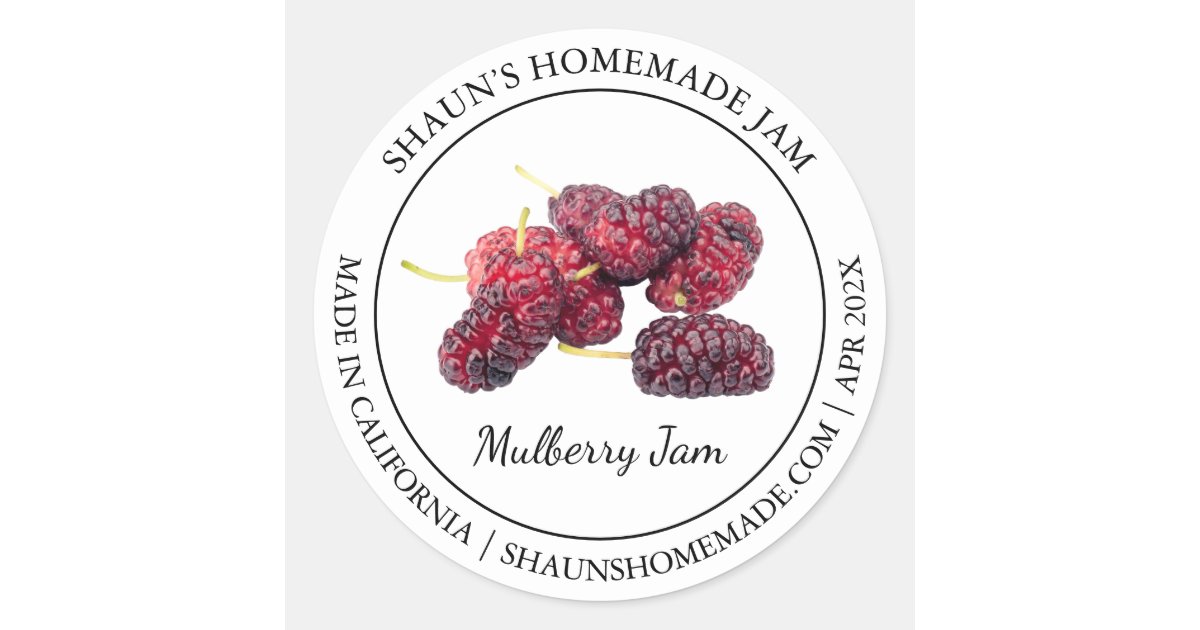 Mulberry Jam Modern label | Zazzle