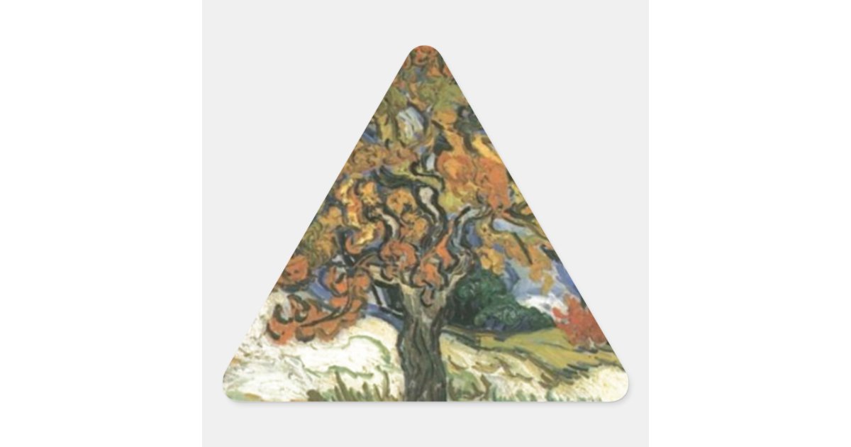 Mulberry Tree by van Gogh Triangle Sticker | Zazzle