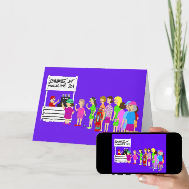 Mulligan Ladies Golf Cartoon Card | Zazzle