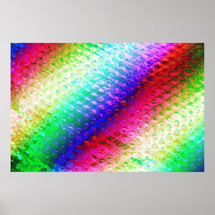 Multi coloured bubble wrap poster | Zazzle.co.uk