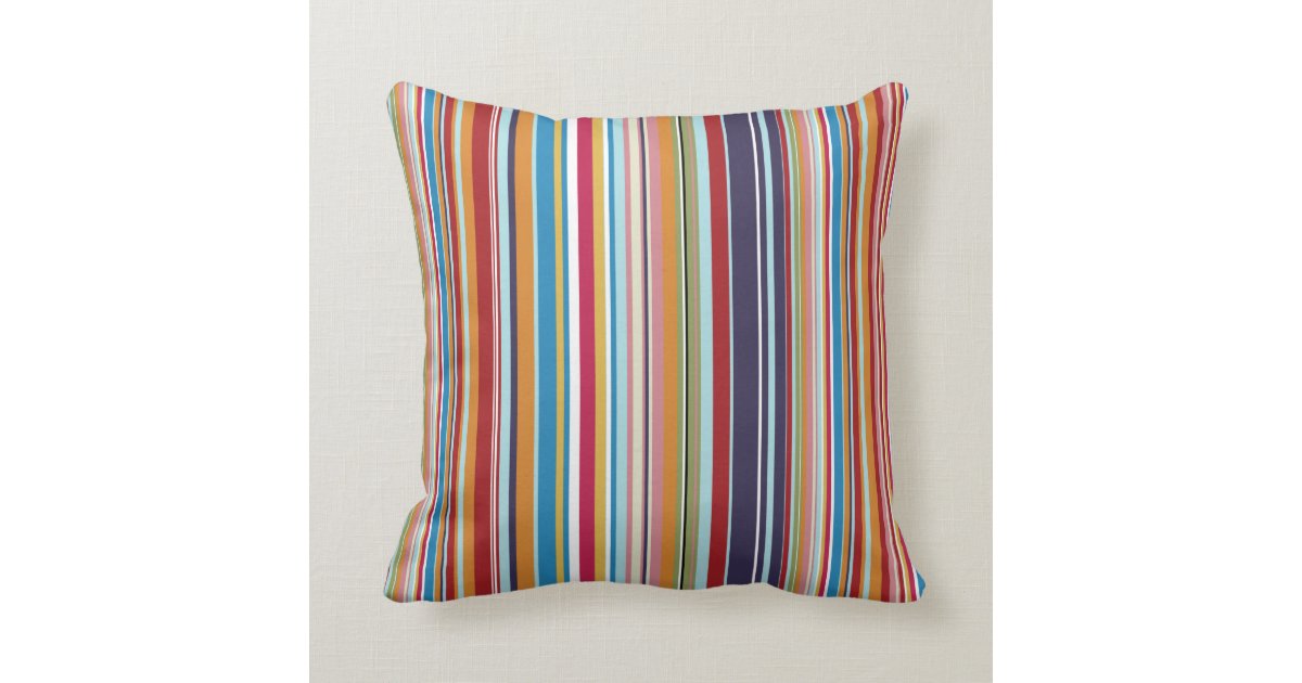 Multi-coloured stripes cushion | Zazzle.co.uk