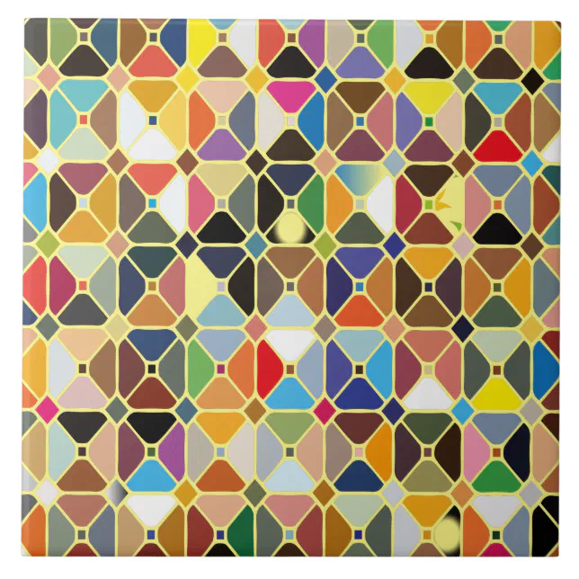 Multicolore geometric patterns with octagon shapes tile | Zazzle