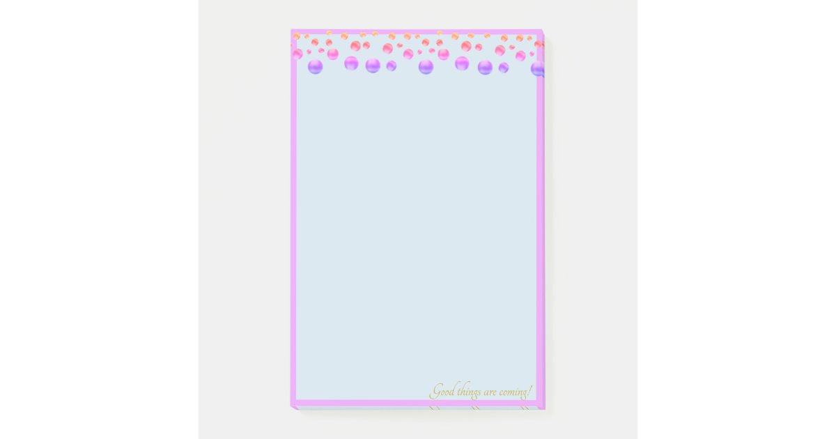 Multicolored confetti on light blue post-it notes | Zazzle