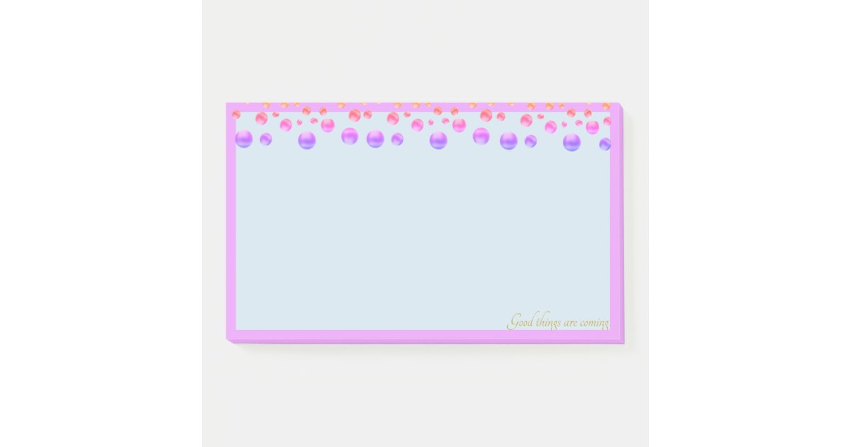 Multicolored confetti on light blue post-it notes | Zazzle