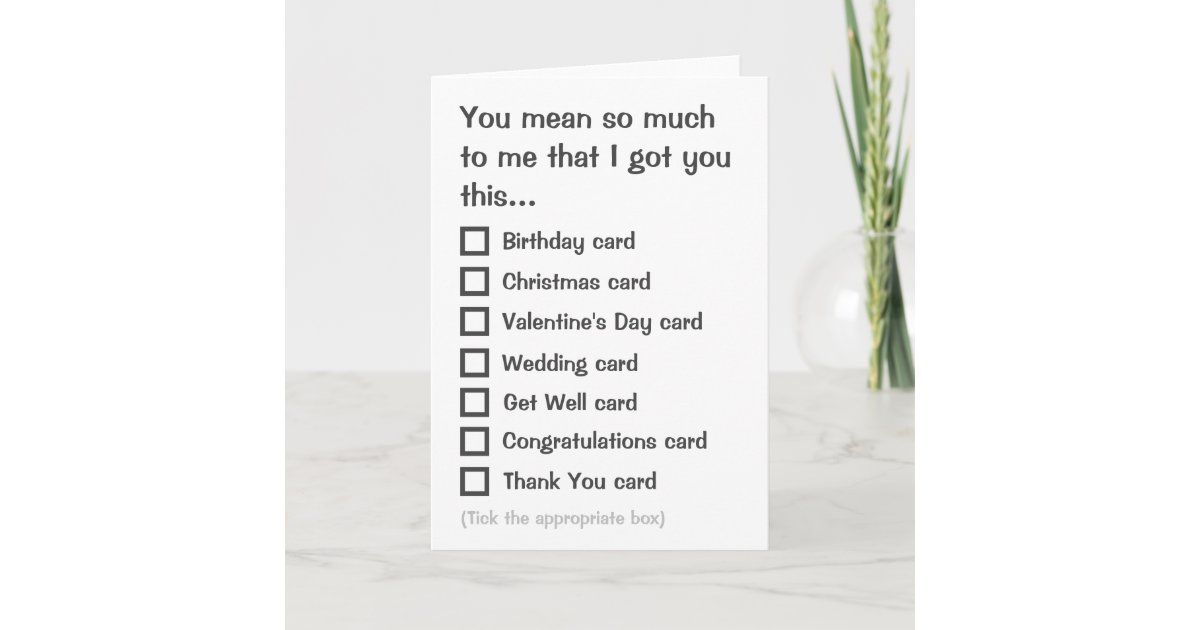 Multiple Choice Greeting Card | Zazzle