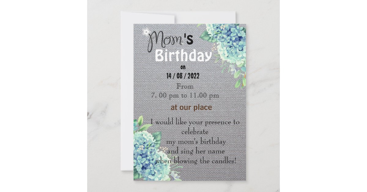 Mum's birthday invitation | Zazzle
