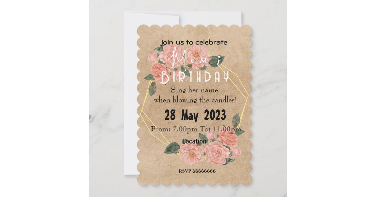 mum's birthday Invitation | Zazzle
