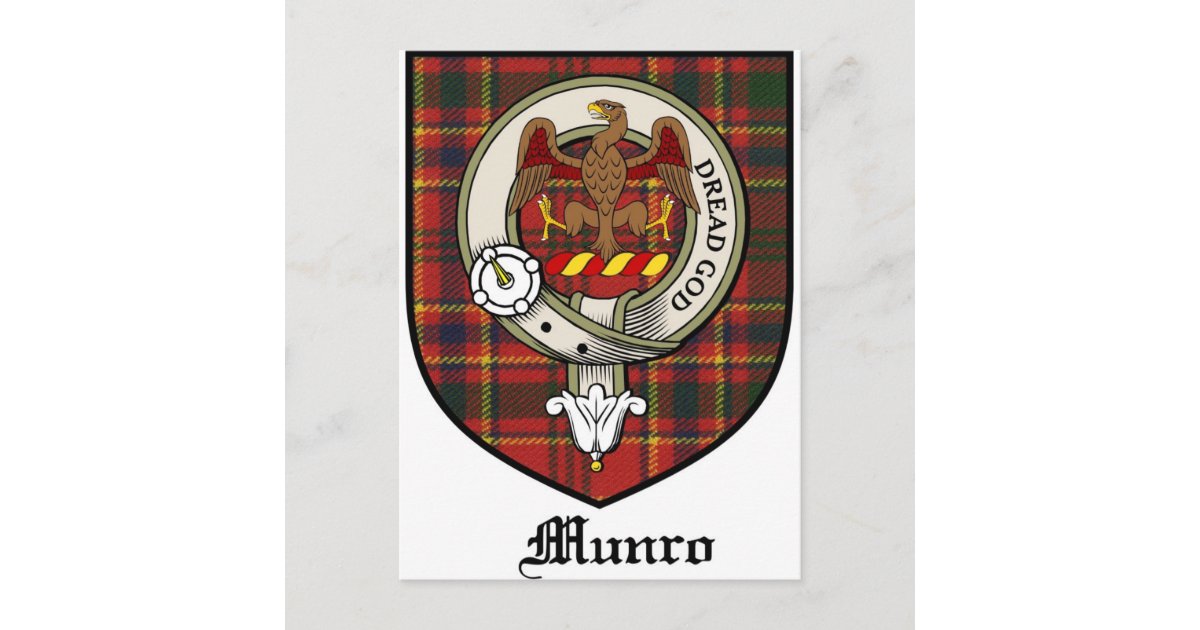 Munro Clan Crest Badge Tartan Postcard | Zazzle