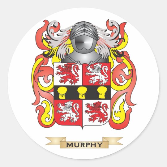 Murphy Coat of Arms (Family Crest) Classic Round Sticker | Zazzle.co.uk