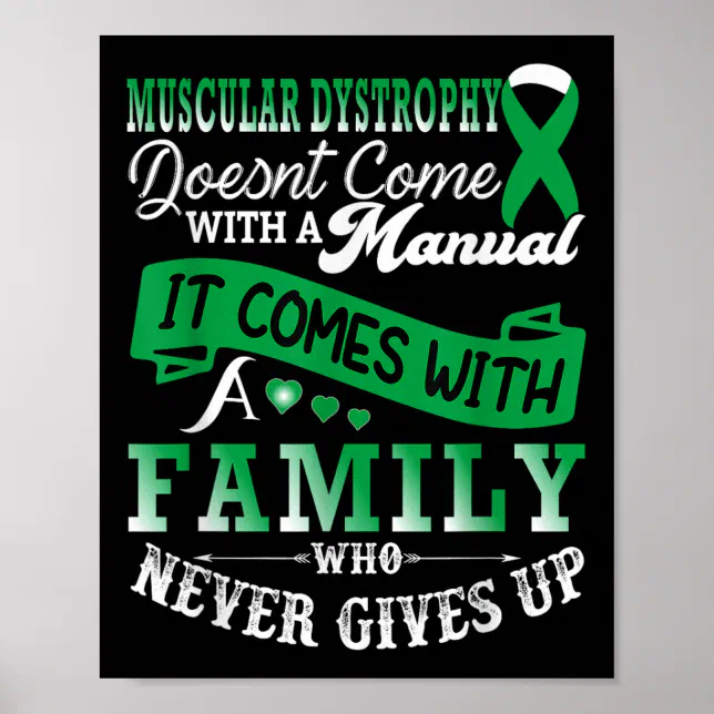 Muscular Dystrophy Awareness Family Support Green Poster | Zazzle