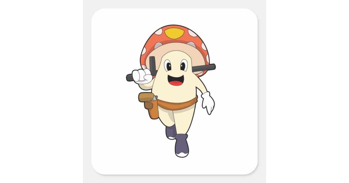 Mushroom as Police officer at Police Square Sticker | Zazzle