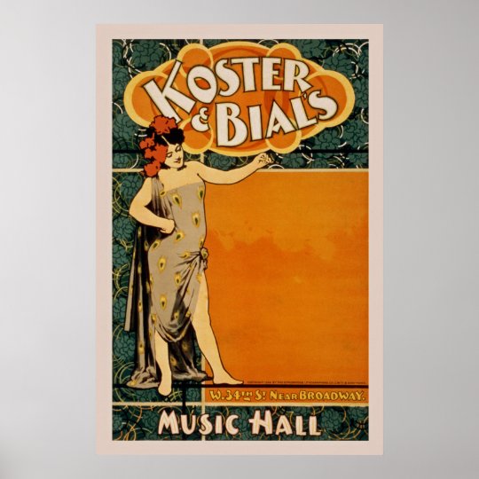 Music Hall Vintage Poster | Zazzle.co.uk