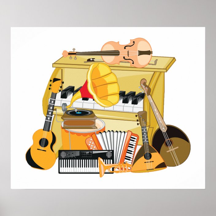 Music Instruments Poster | Zazzle.co.uk