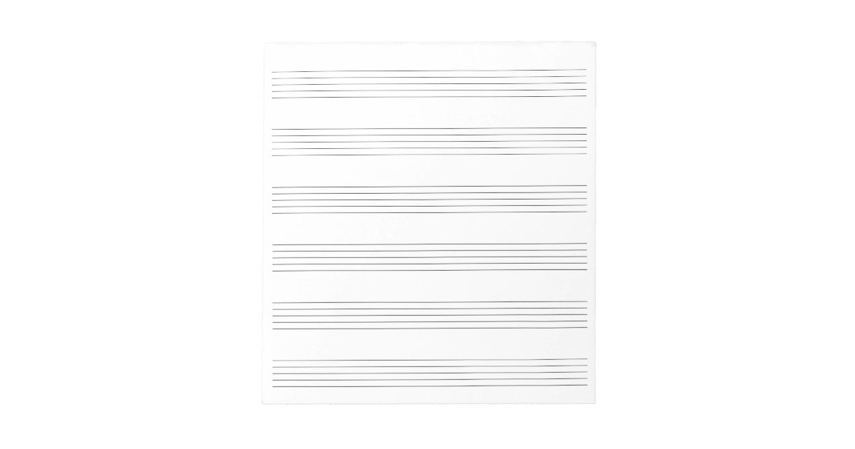 Music Manuscript Paper with 6 Blank Staves Notepad | Zazzle