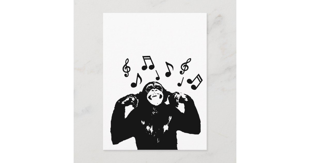 music monkeymonkey postcard | Zazzle