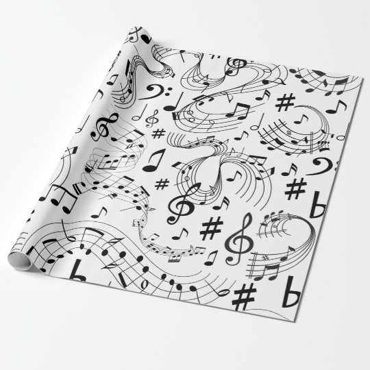 Music, Musical Notes Wrapping Paper | Zazzle.co.uk