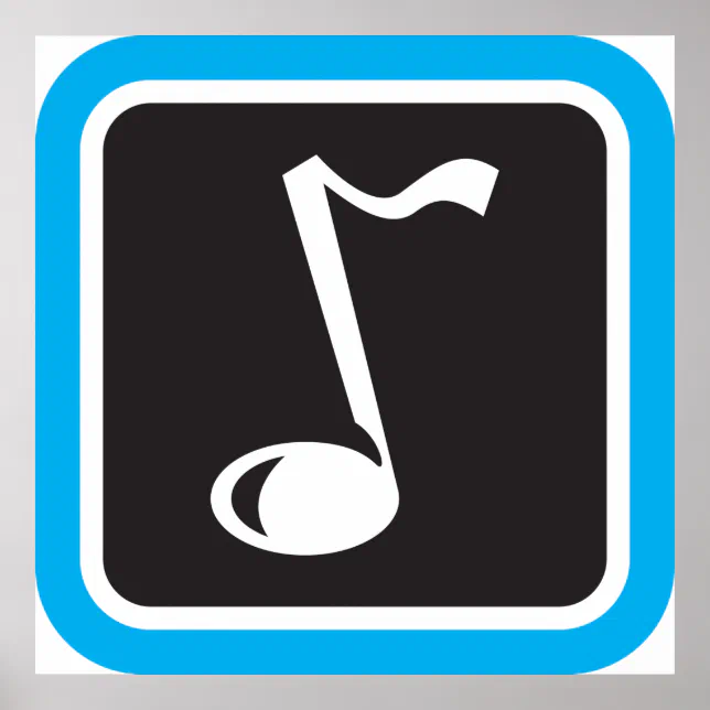Music Note Bold Minimalist Musical Symbol Poster | Zazzle