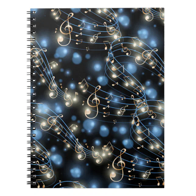 Music Notes and Party Lights Notebook | Zazzle