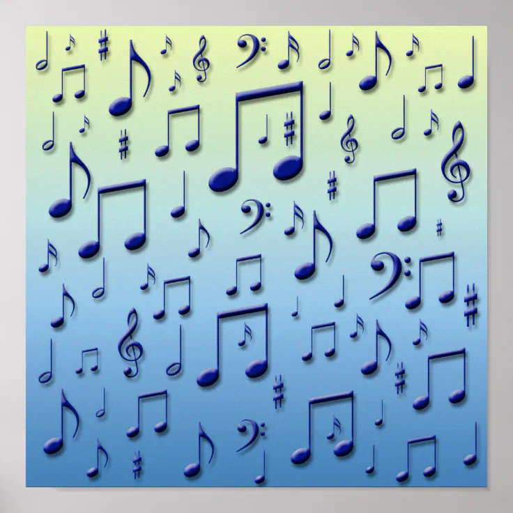 Music notes poster | Zazzle