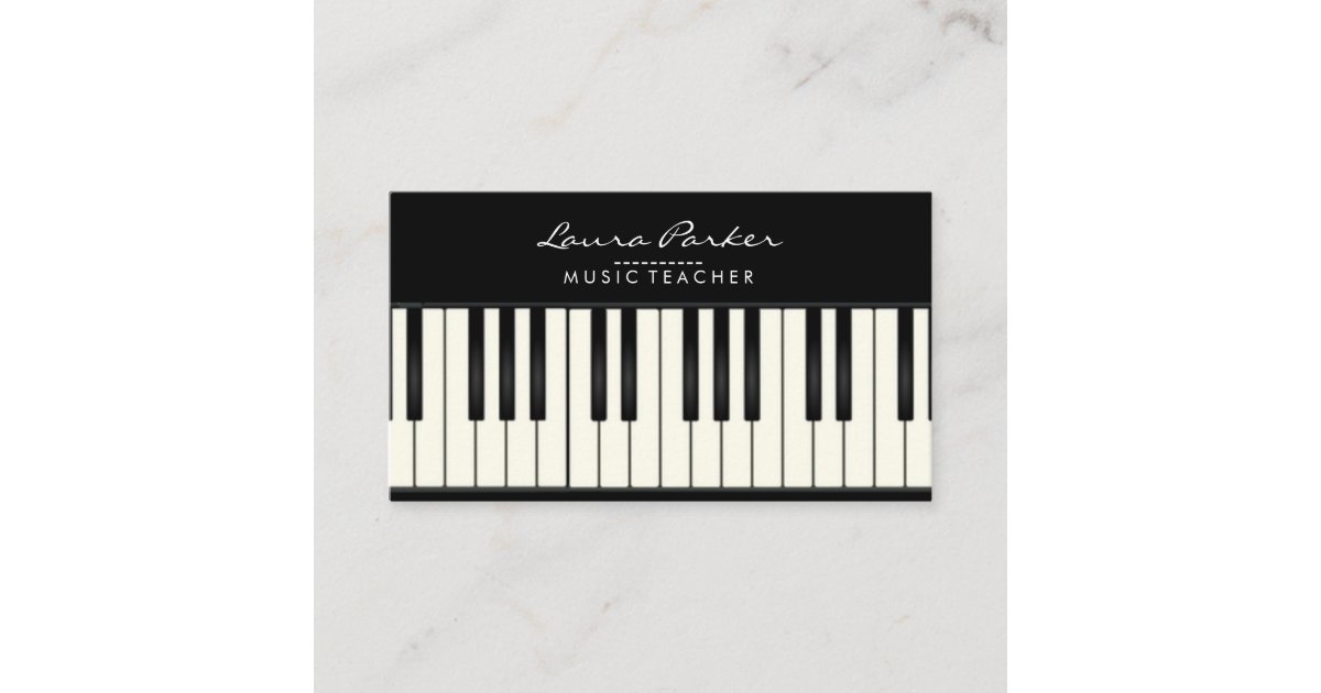 Music Teacher Piano Keyboard Musician Pianist Business Card Zazzle