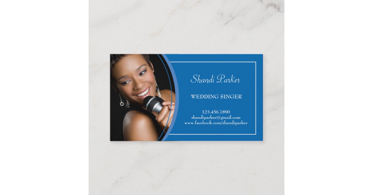 Music Wedding Singer Photo Business Card | Zazzle