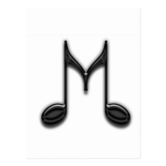 Musical "M" Letter Postcard | Zazzle.co.uk