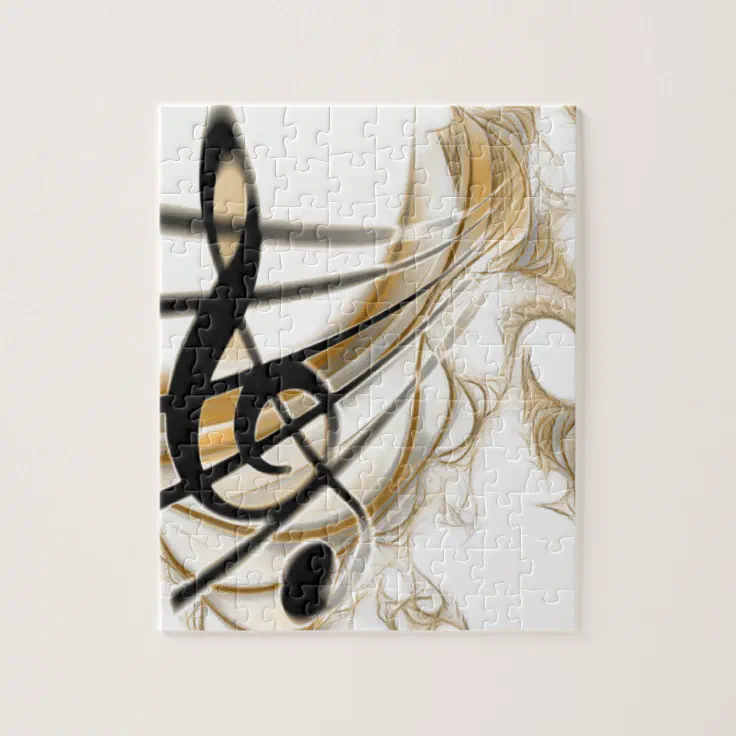 Musical Notes Elegant Jigsaw Puzzle | Zazzle