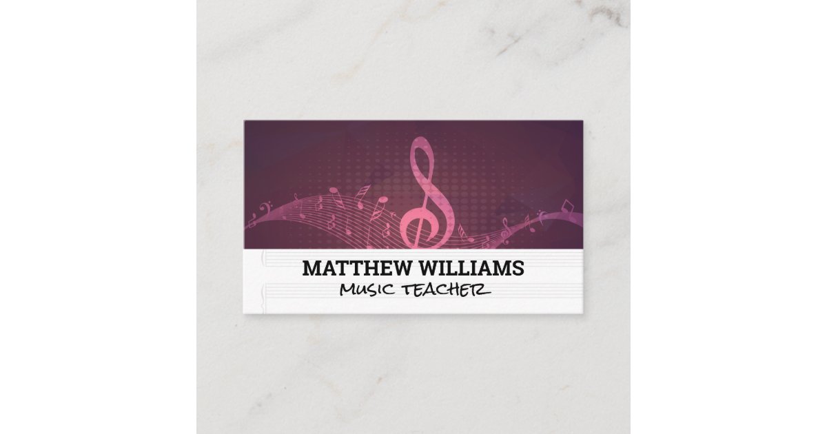 Musical Notes Music Sheets | Band Business Card | Zazzle