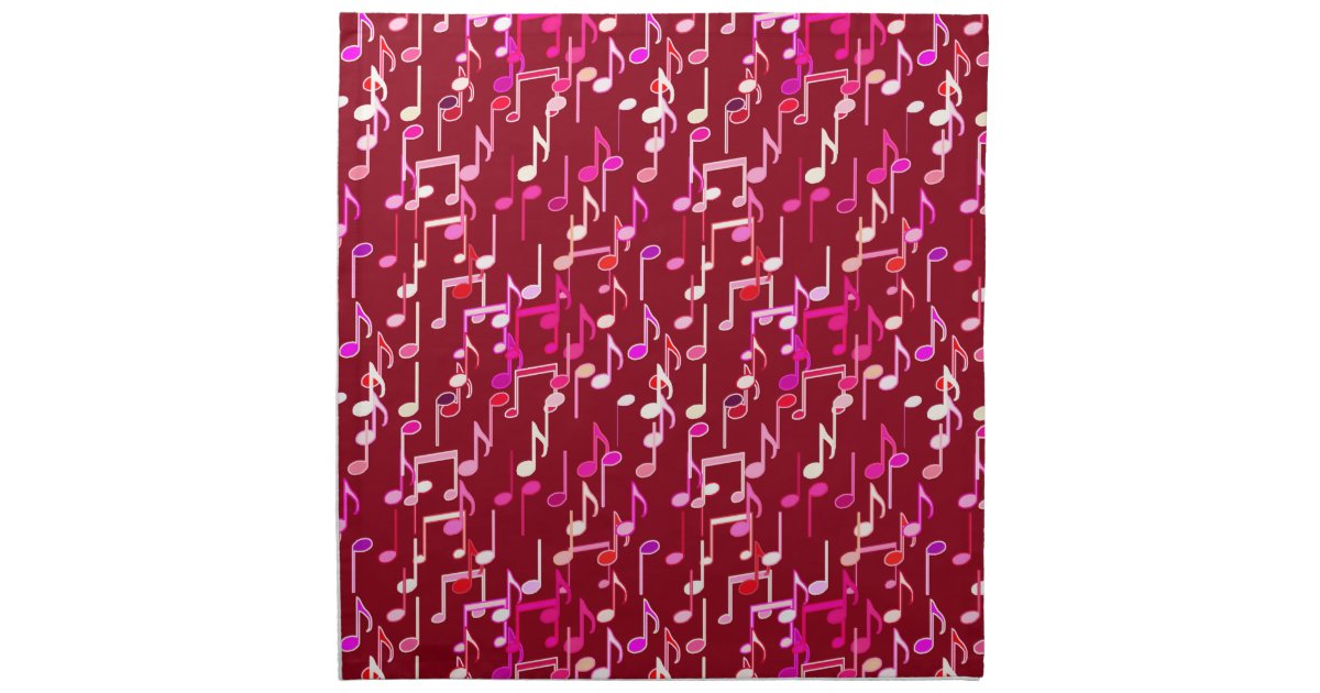 Musical Notes print - burgundy, multi Napkin | Zazzle