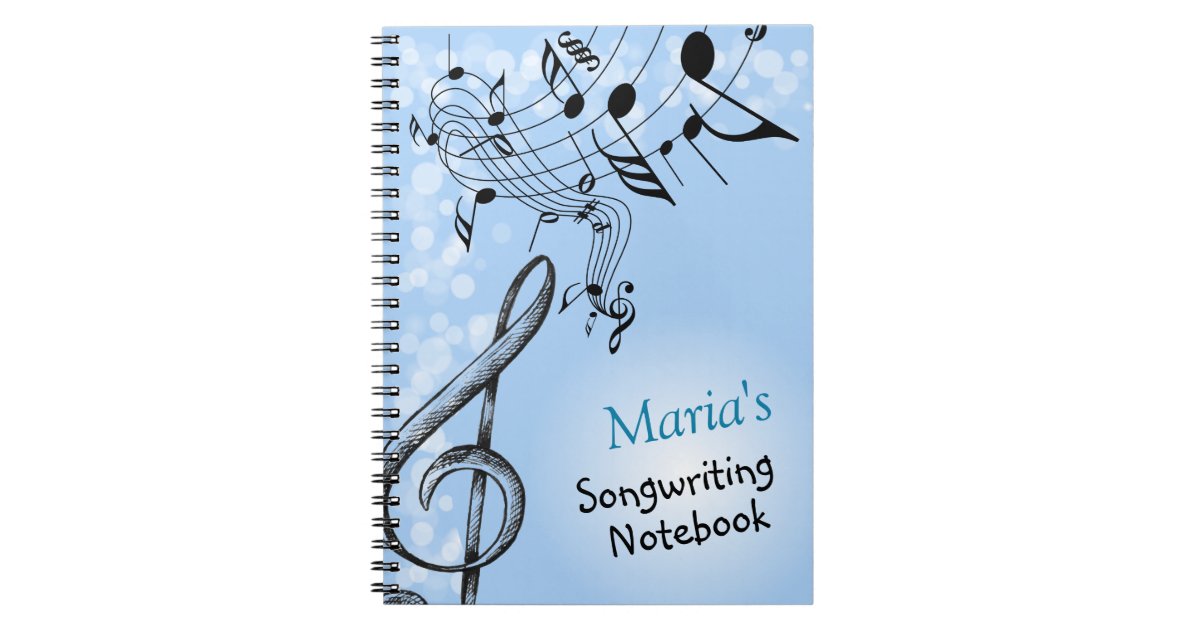 Musical Notes Singer Composer Songwriting Notebook | Zazzle