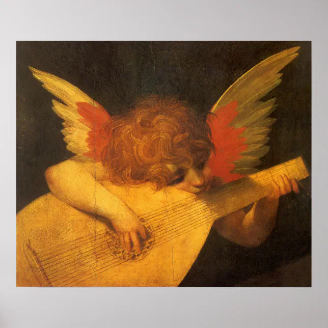 Musician Angel Playing Lute by Rosso Fiorentino Poster | Zazzle