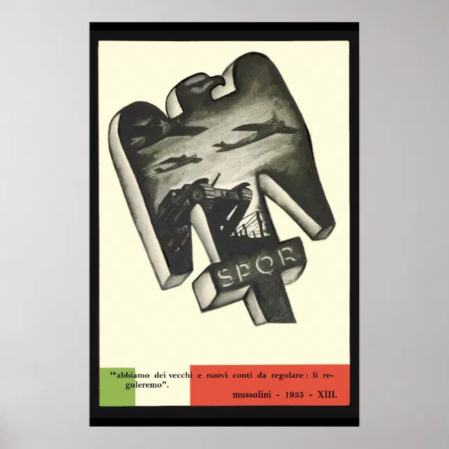 Mussolini Propaganda Poster | Zazzle