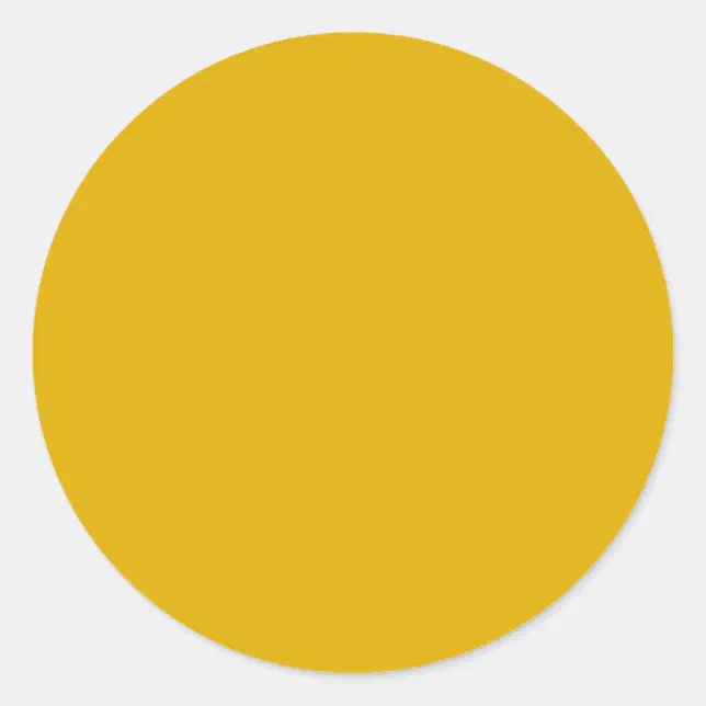 Mustard Yellow Solid Colour Classic Round Sticker | Zazzle
