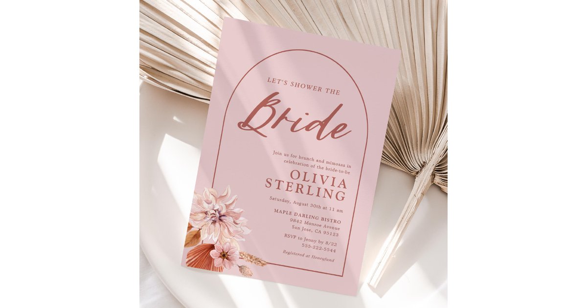 Muted Rose Pink Shower The Bride Bridal Shower Invitation | Zazzle