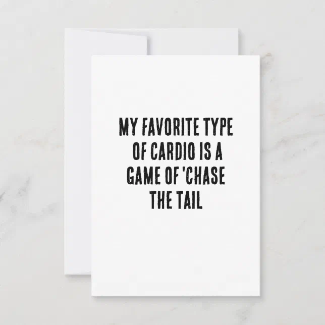 My favourite type of cardio is a game of 'chase th thank you card | Zazzle