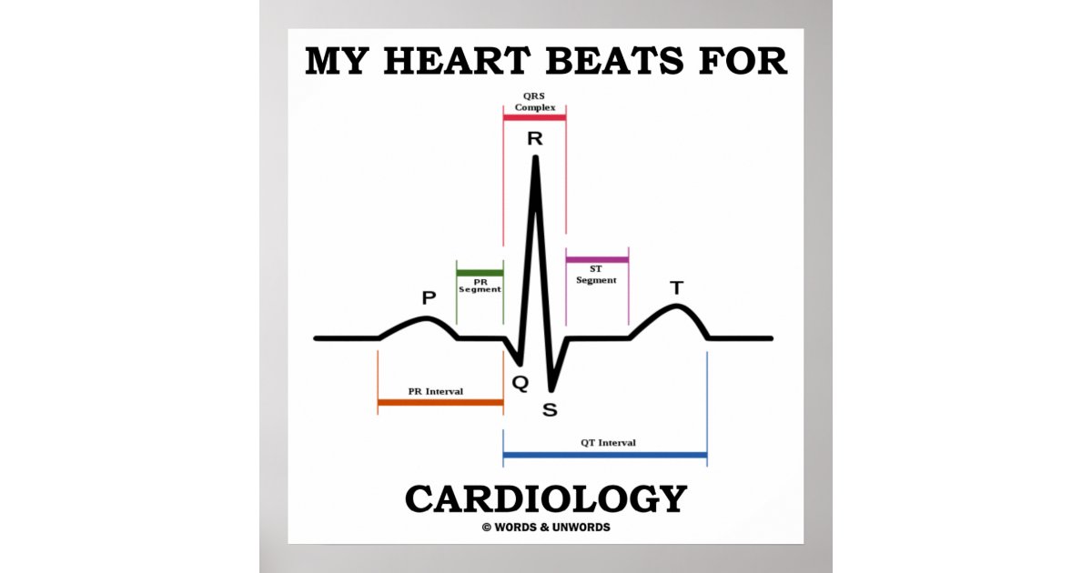 My Heart Beats For Cardiology (ECG / EKG) Poster | Zazzle
