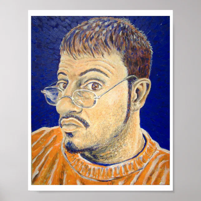 My Own Self-Portrait (orange, blue, white) Poster | Zazzle