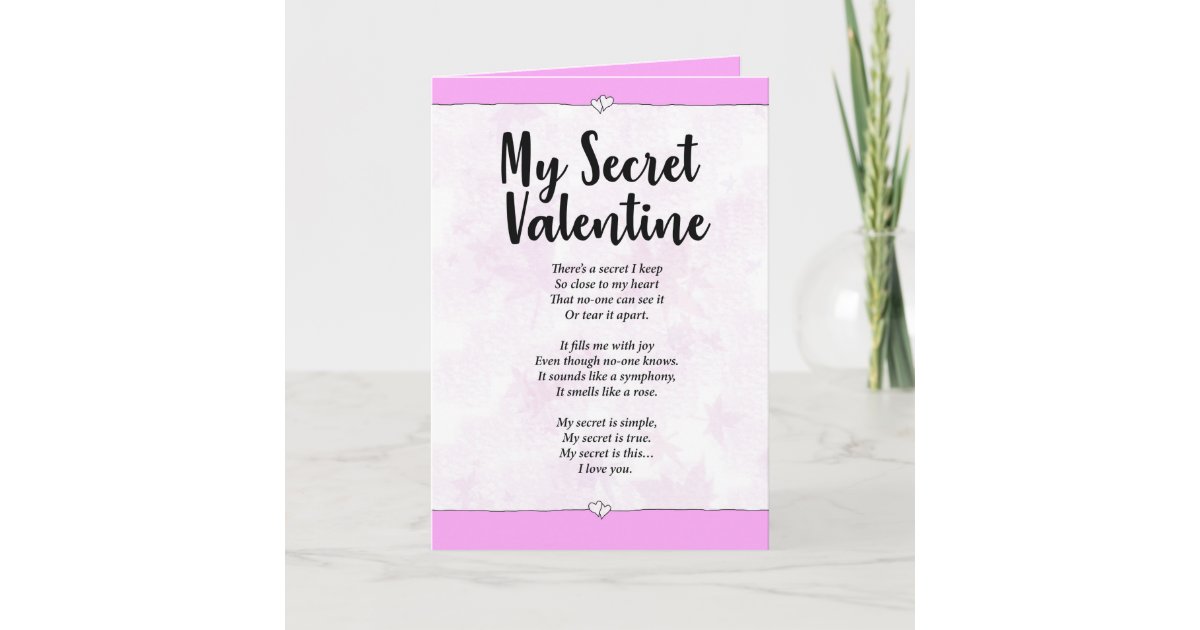 My Secret Valentine Card | Zazzle