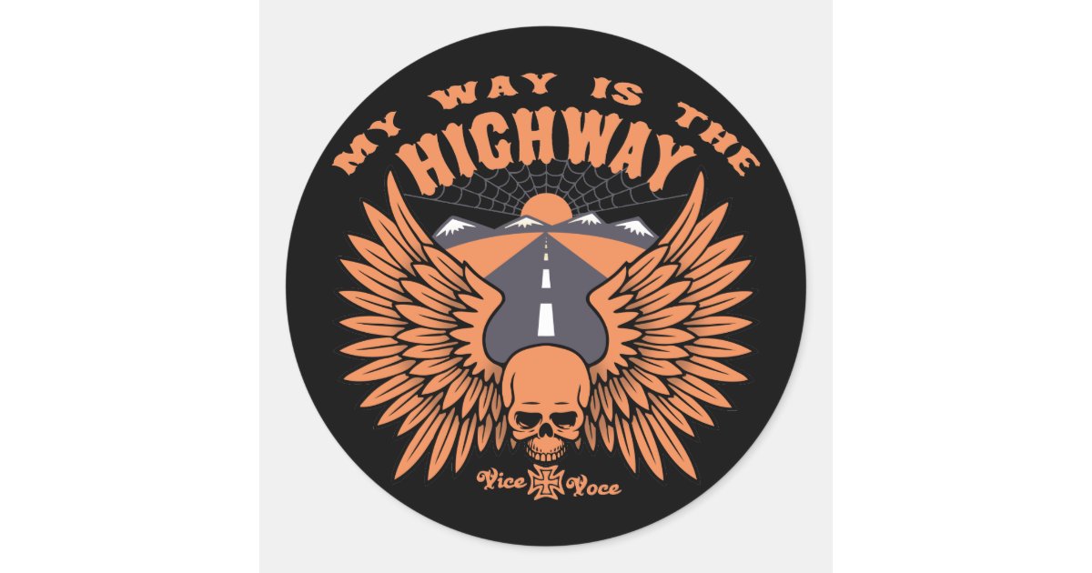 My Way Highway Classic Round Sticker | Zazzle