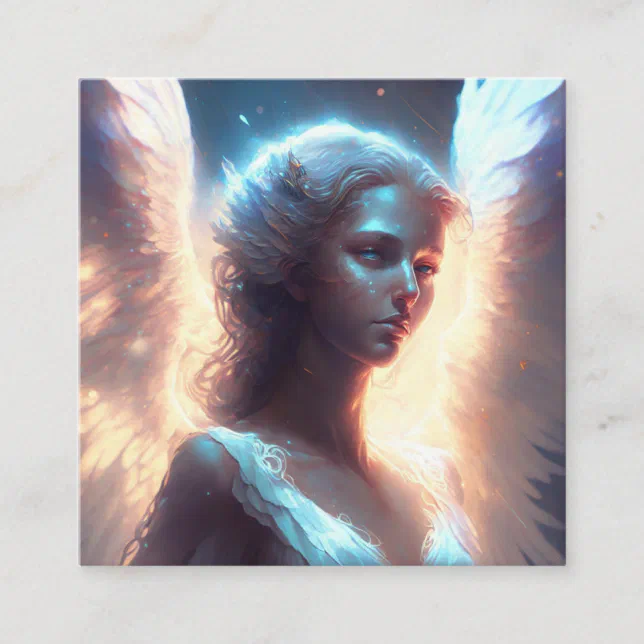 Mystical Blue Eyed Angel Enclosure Card | Zazzle