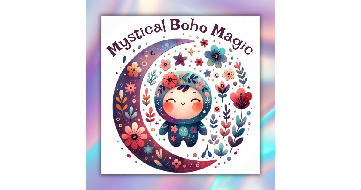 Mystical Boho Magic Maroon Text on White | Poster | Zazzle